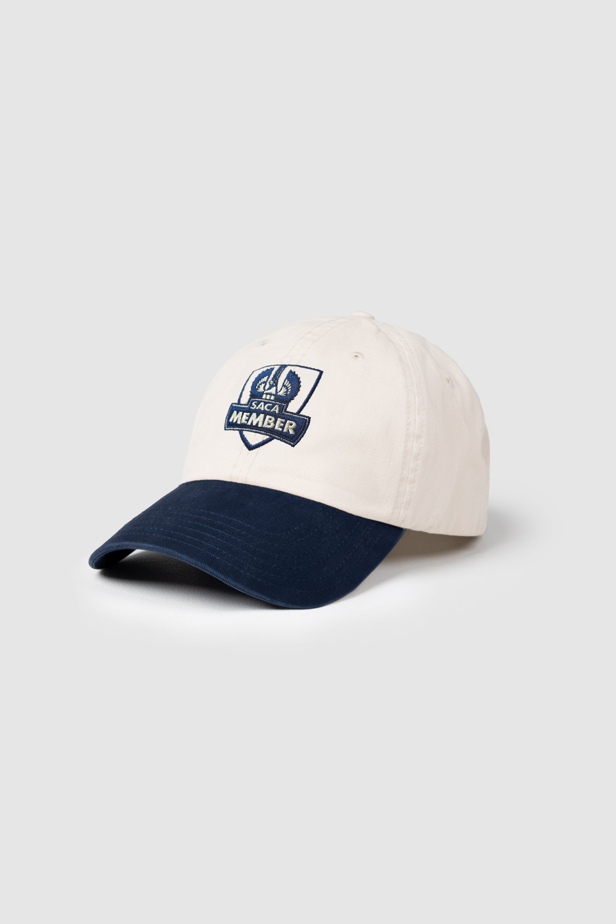 Two Tone Embroidered Logo Cap Stone & Navy – SACA Merchandise